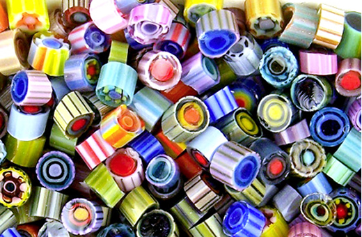 Murrini cane in a kiln: The rod mold - Morganica